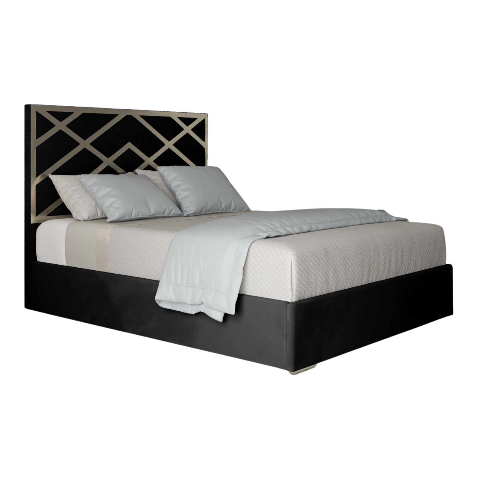 Amilio Upholstered Soft Velvet Metal Bed Frame - Made In UK | Luxury ...
