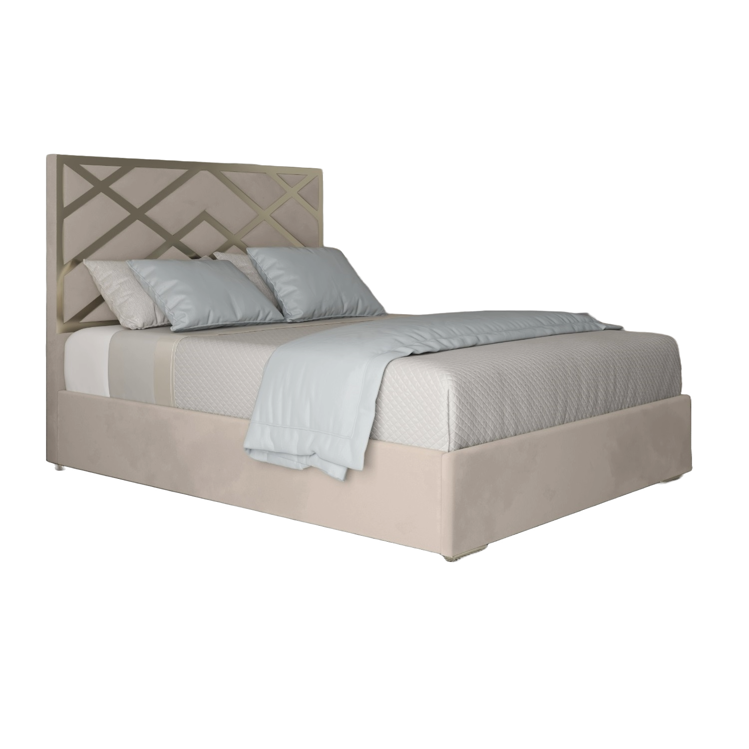 Amilio Upholstered Soft Velvet Metal Bed Frame - Made In UK | Luxury ...